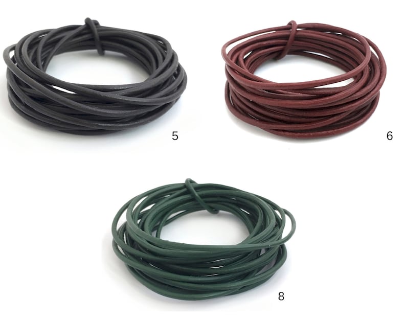2mm Round Leather Cord, Genuine Leather Cord, Leather String, Natural ...