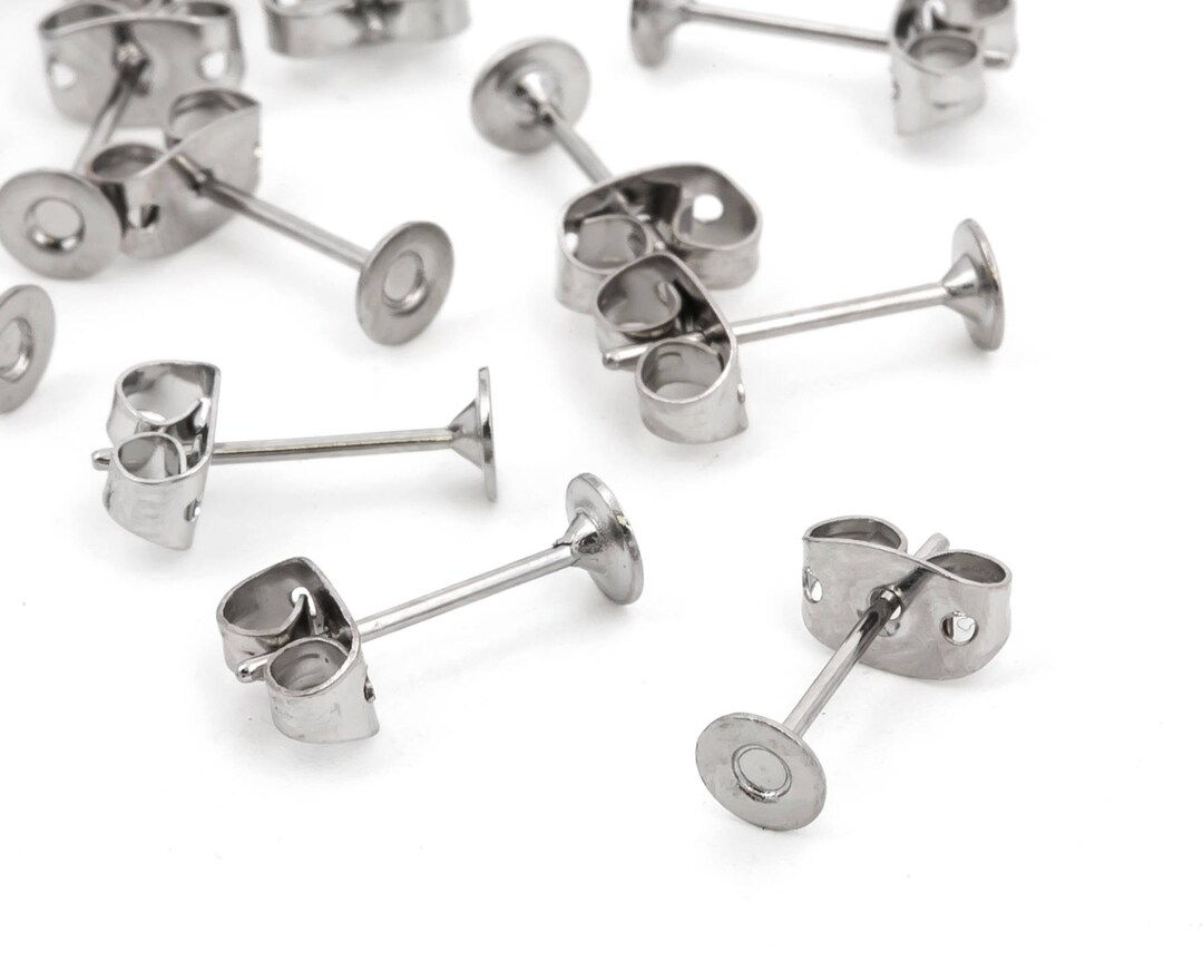 Stainless Steel Earring Post, Earring Blank, Earring Base, Earring Stud ...