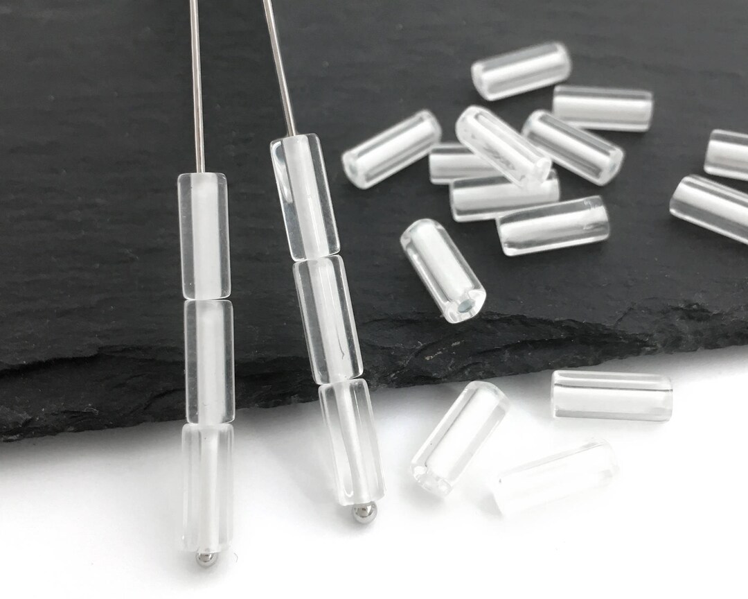 50 Glass Tube Bead Czech Glass Bead Long Bead Bohemian - Etsy