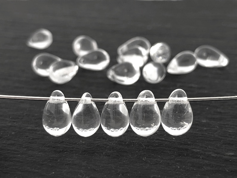 30 Clear Teardrop Bead 6x9 Glass Teardrop Bead Teardrop - Etsy