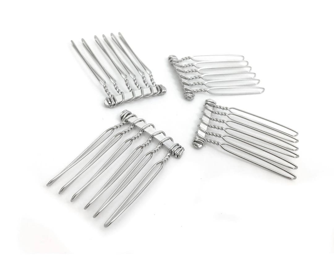 10 Small Hair Comb Blank, Bridal Hair Comb, Wedding Hair Comb, Rhodium ...