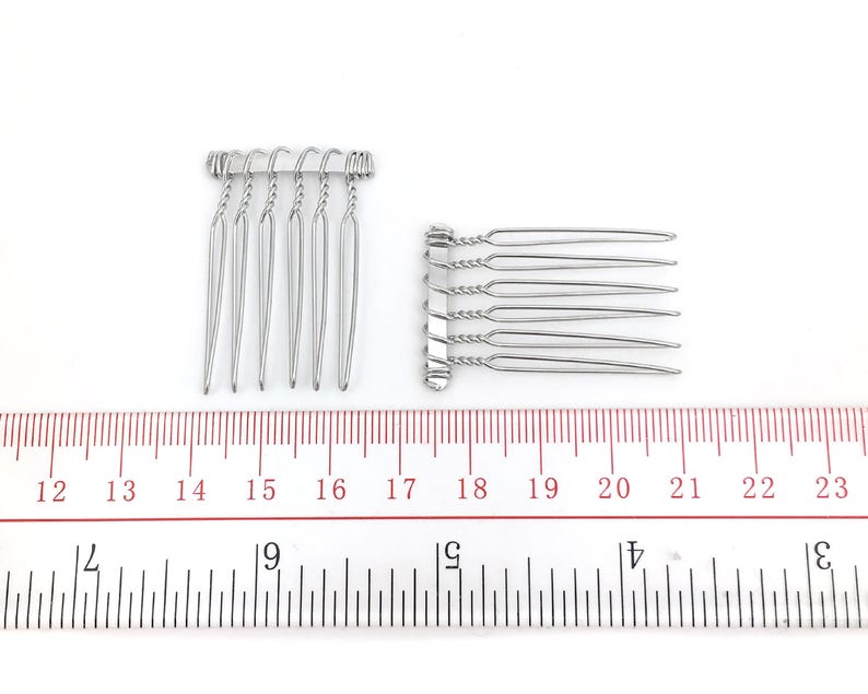 10 Small Hair Comb Blank, Bridal Hair Comb, Wedding Hair Comb, Rhodium ...
