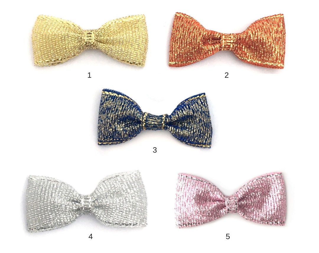 Glitter Ribbon Bow, Mini Bow, Embellishment, Sew on Appliques, Gift Bow ...