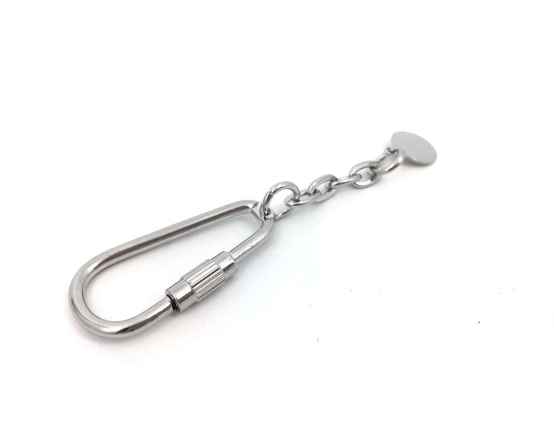 Key Ring Chain With Glue Pad, Silver Key Ring, Screw Lock, Rhodium ...