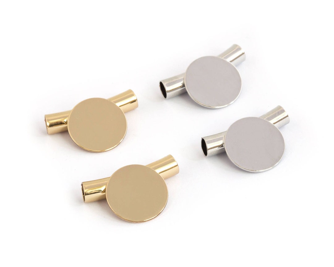 2 Glue on Pendant Bail Necklace Bail Tube Bail Cord Bail Silver Plated ...