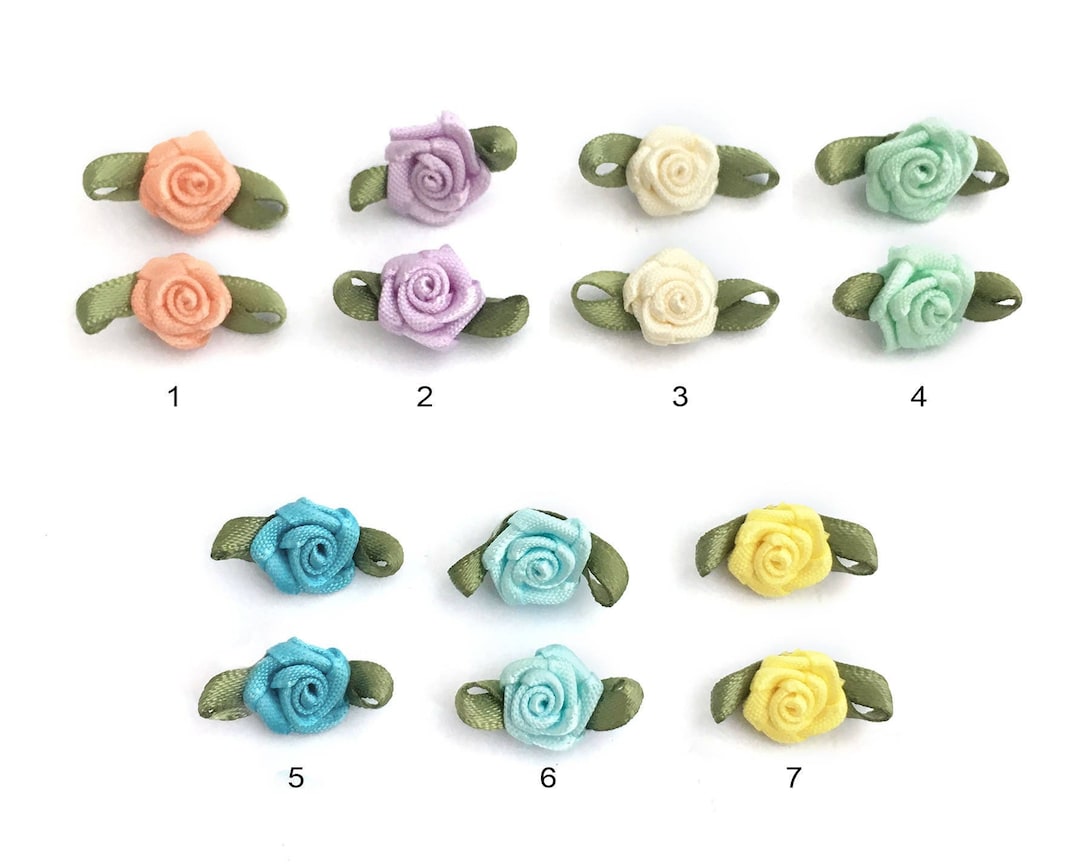 Sew on Ribbon Flowers, Mini Bows, Ribbon Roses, Satin Roses, Fabric ...