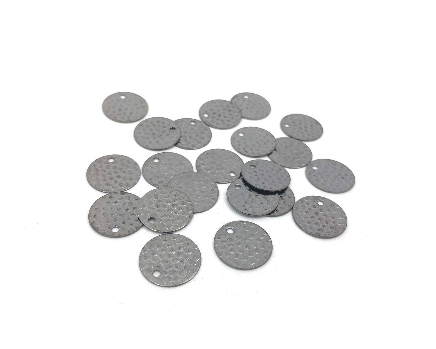 15mm Hammered Disc Round Disc Hammered Circle Circle Charm - Etsy