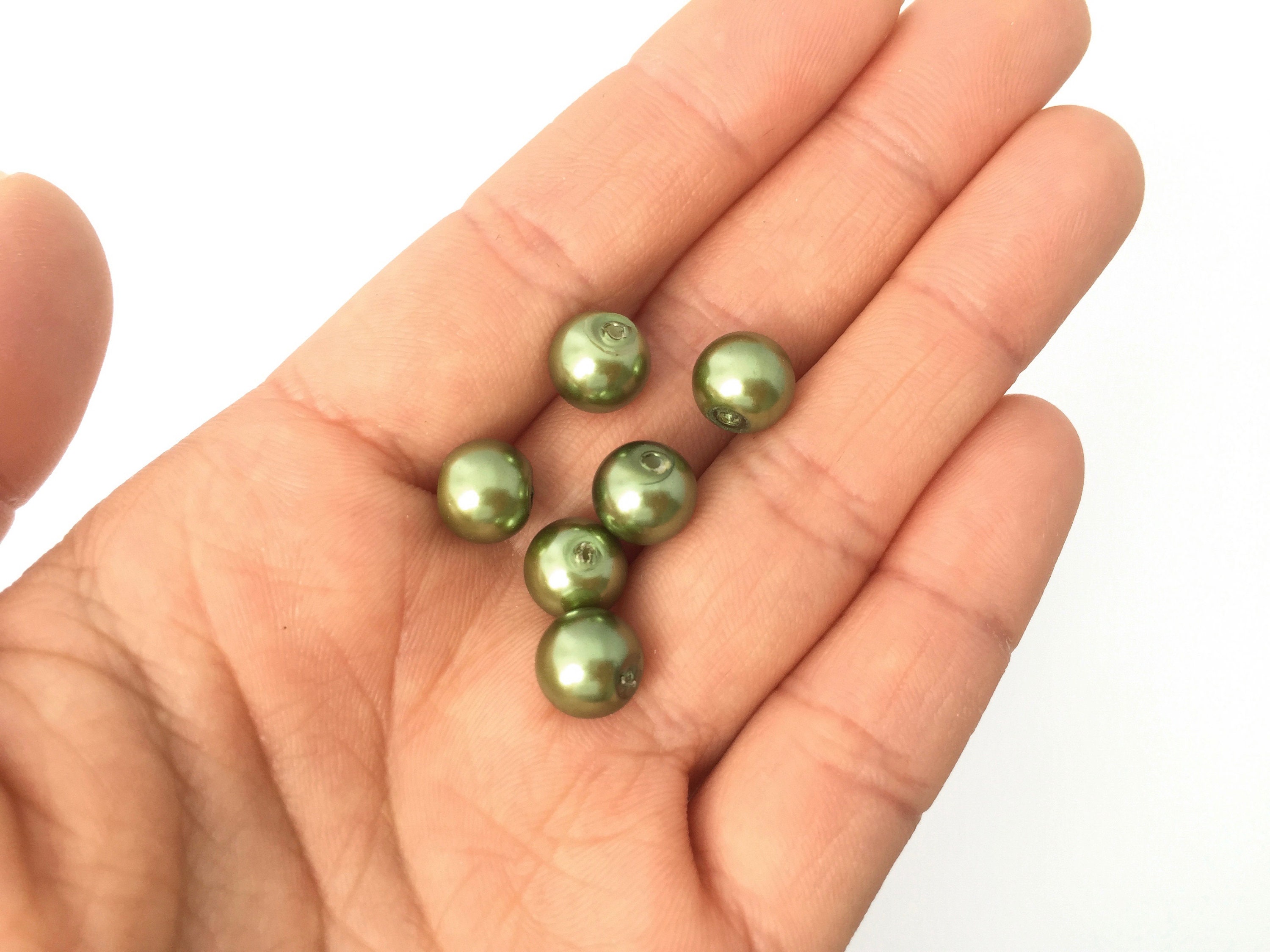 8mm Round Glass Pearl Faux Pearl Large Hole Pearl Smooth | Etsy