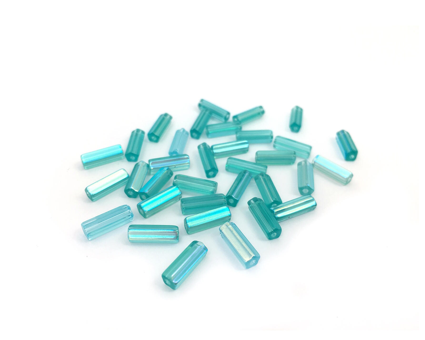 30 Glass Tube Bead Long Bead Geometric Bead Spacer Bead | Etsy