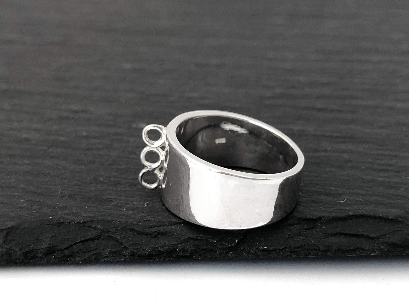 925 Silver Ring With Dangle Cha Cha Ring Blank Silver Ring - Etsy