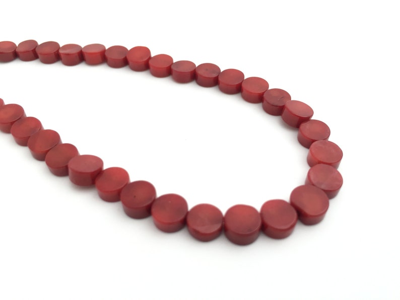 6mm Coral Red Jade Stone Coin Bead Loose Gemstone Spacer - Etsy
