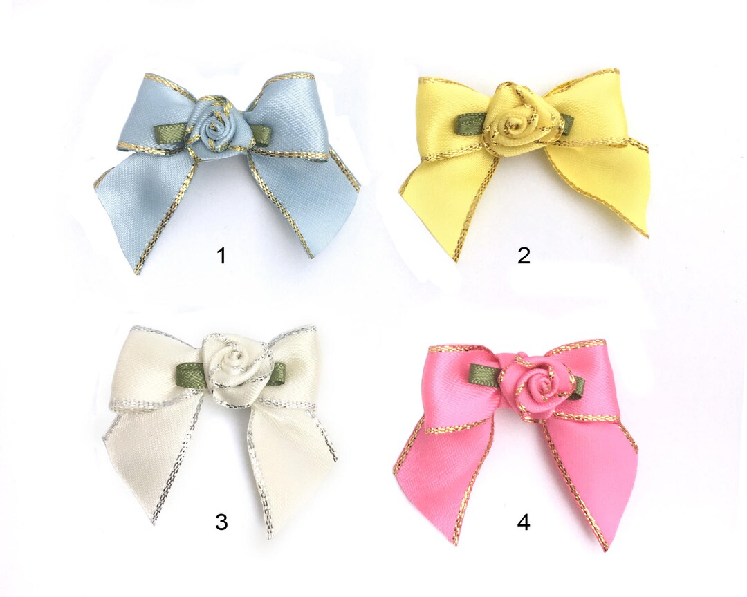Satin Flower Bow, Butterfly Bow, Ribbon Bow, Sew on Flower, Flower ...