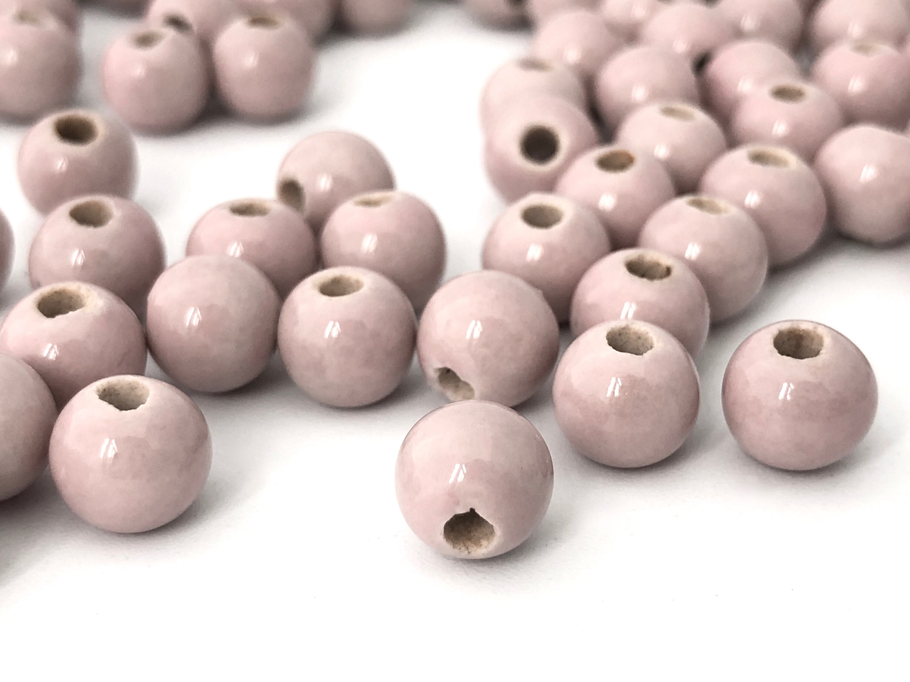 20pc 8mm Smooth Round Ceramic Bead, Clay Bead, Porcelain Bead, Boho ...