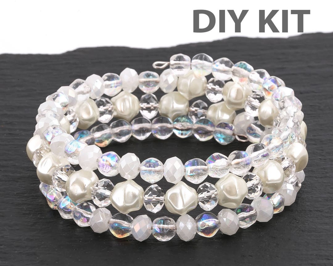 Memory Wire Bracelet Kit, DIY Jewelry Kit, Jewelry Making Kit, Beading ...