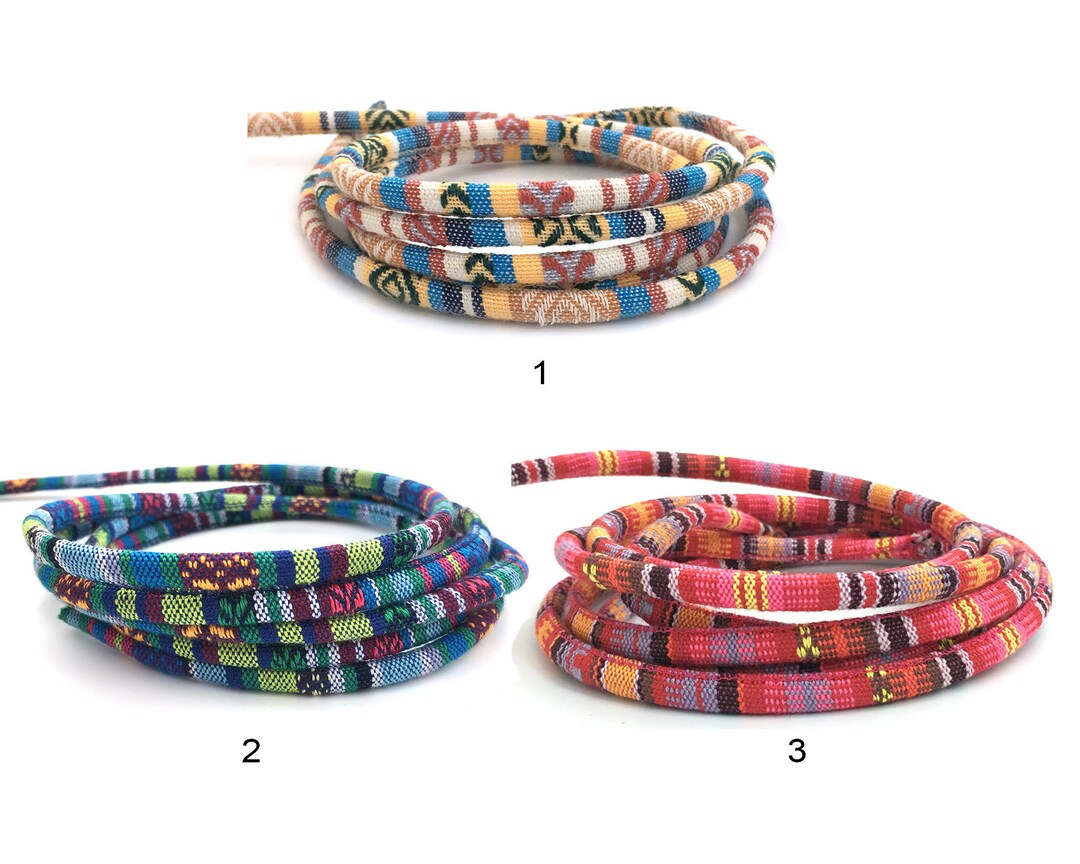 6mm Ethnic Cord, Fabric Cord, Multicolor Cord, Necklace Cord, Bracelet ...