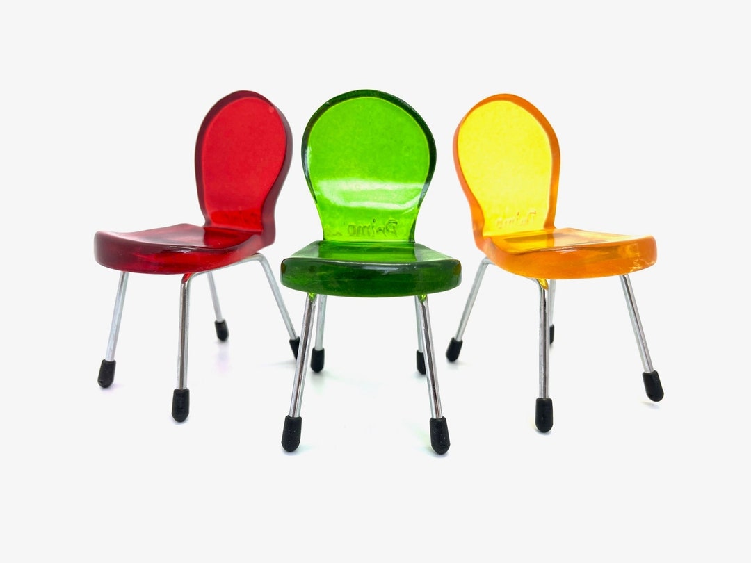 Miniature Chair Dollhouse Furniture Chair Lucite Plastic Chair Jewelry ...