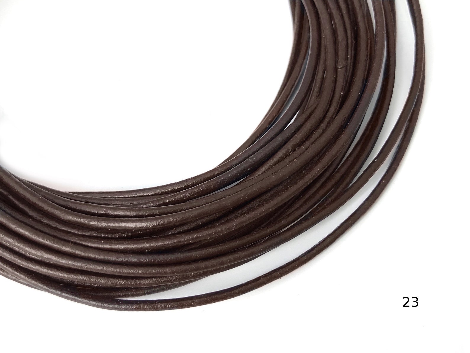 2mm Round Leather Cord, Genuine Leather Cord, Leather String, Natural ...