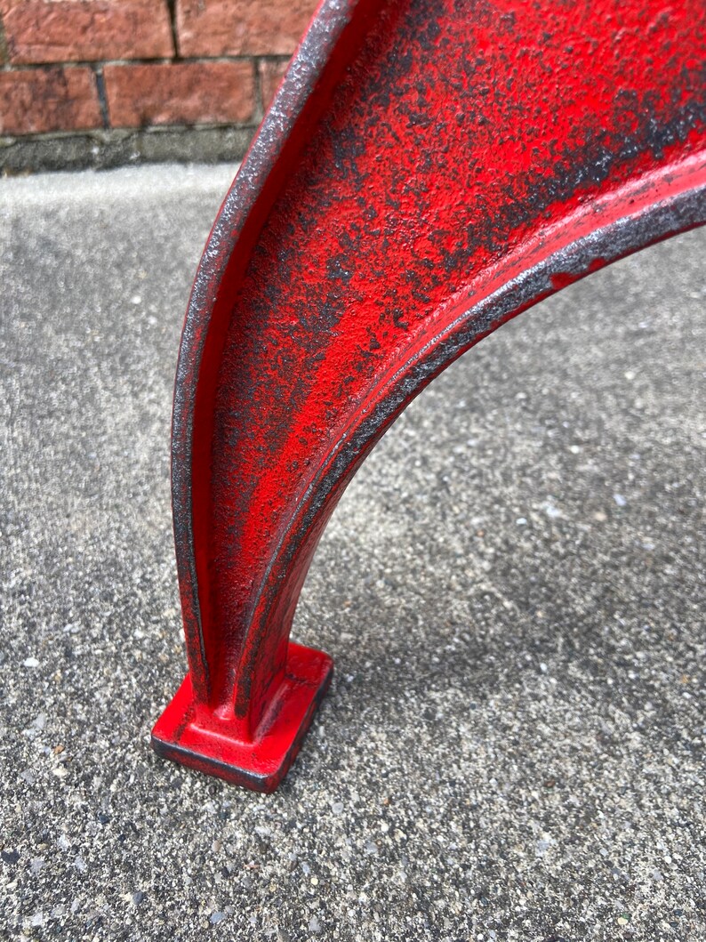 28” Dining Height “rustic Fire Engine Red” Cast Iron Legs, Bases ...