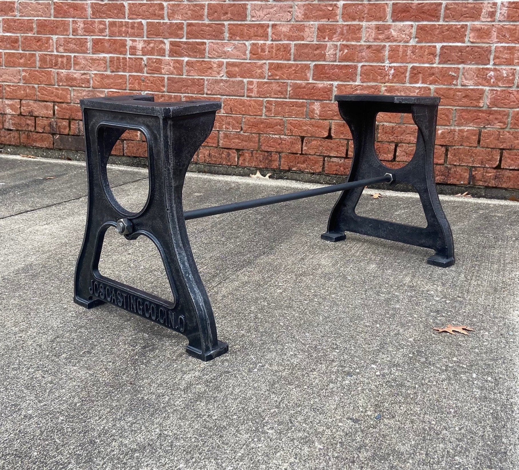 Cast Iron Bench/coffee Table Legs 2 Pack Industrial Embossed “ RUSTIC ...