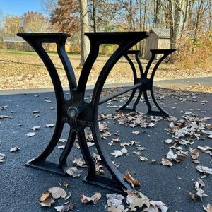 28 Tall RUSTIC Finish THE X Cast Iron Dining Table Legs Industrial ...