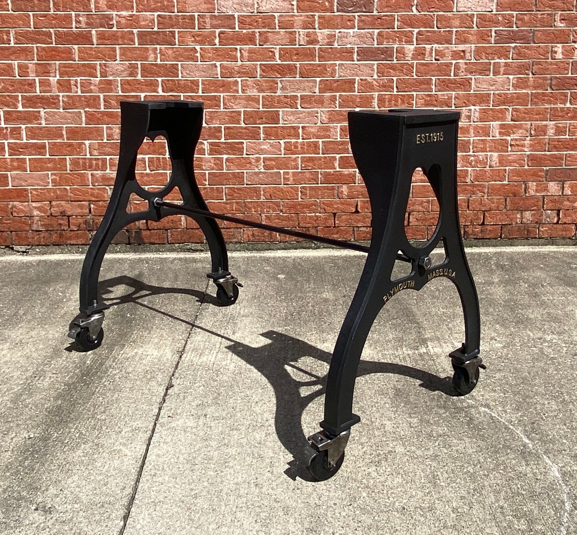 Cast Iron Counter Height 33 Trestle Legs on Casters. - Etsy