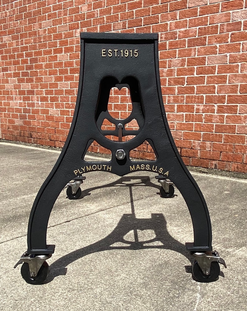 Cast Iron Counter Height 33 Trestle Legs on Casters. - Etsy