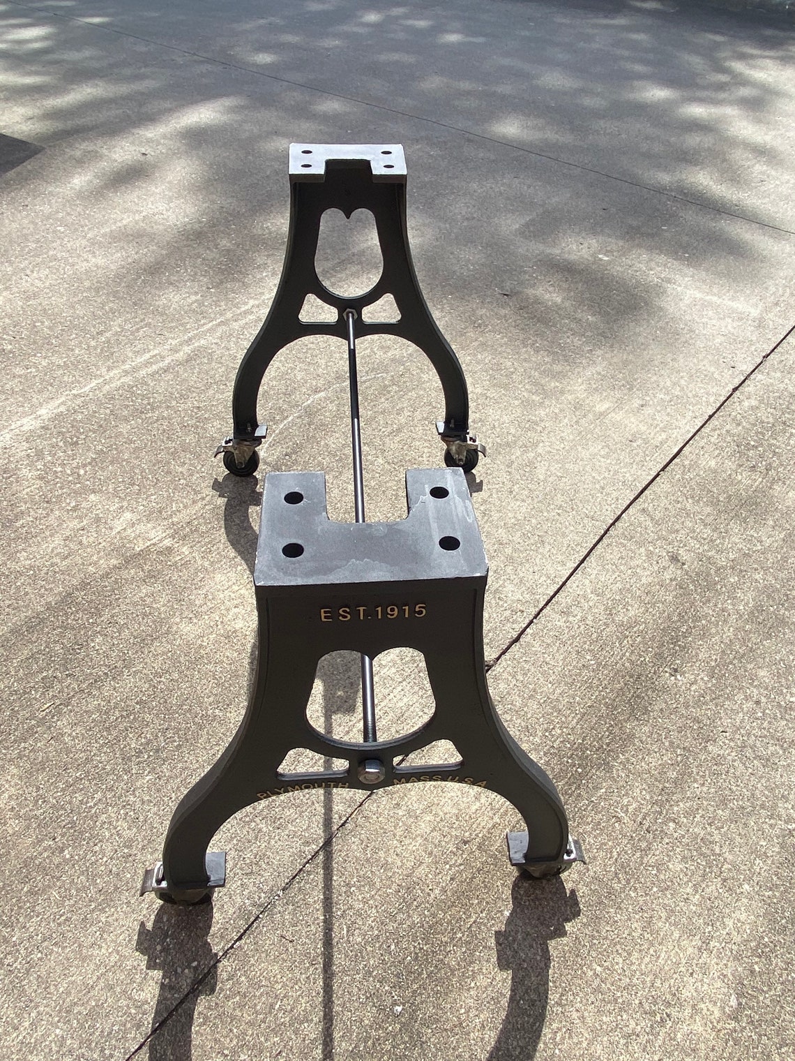 Cast Iron Counter Height 33 Trestle Legs on Casters. - Etsy