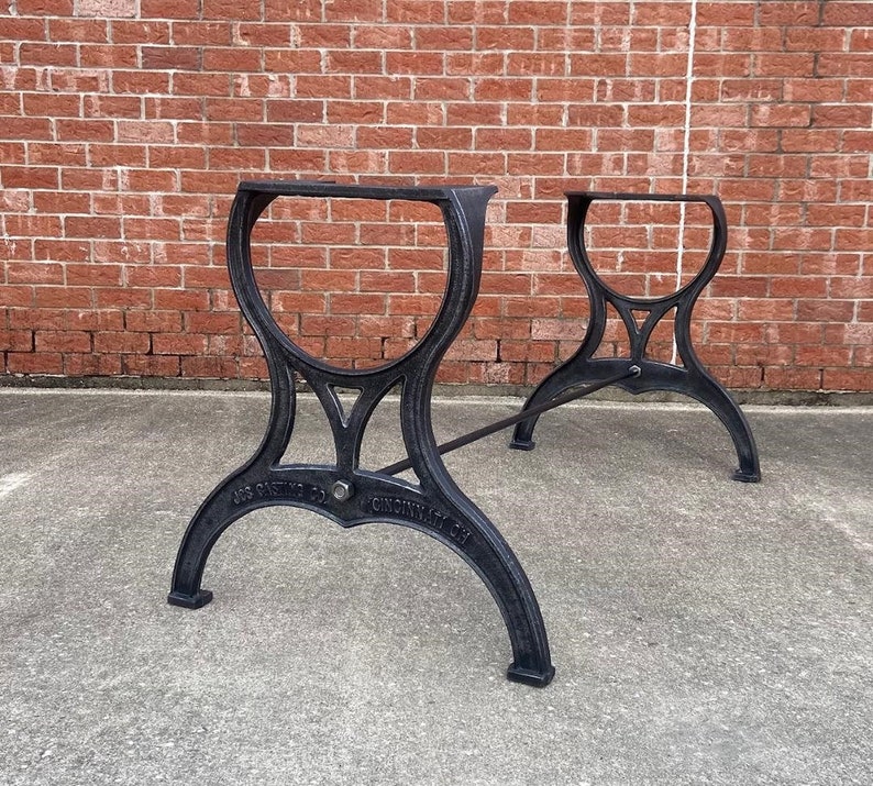 28” Dining Height “RUSTIC BLACK” Cast Iron Legs, Bases, Industrial ...