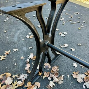 28 Tall RUSTIC Finish THE X Cast Iron Dining Table Legs Industrial ...