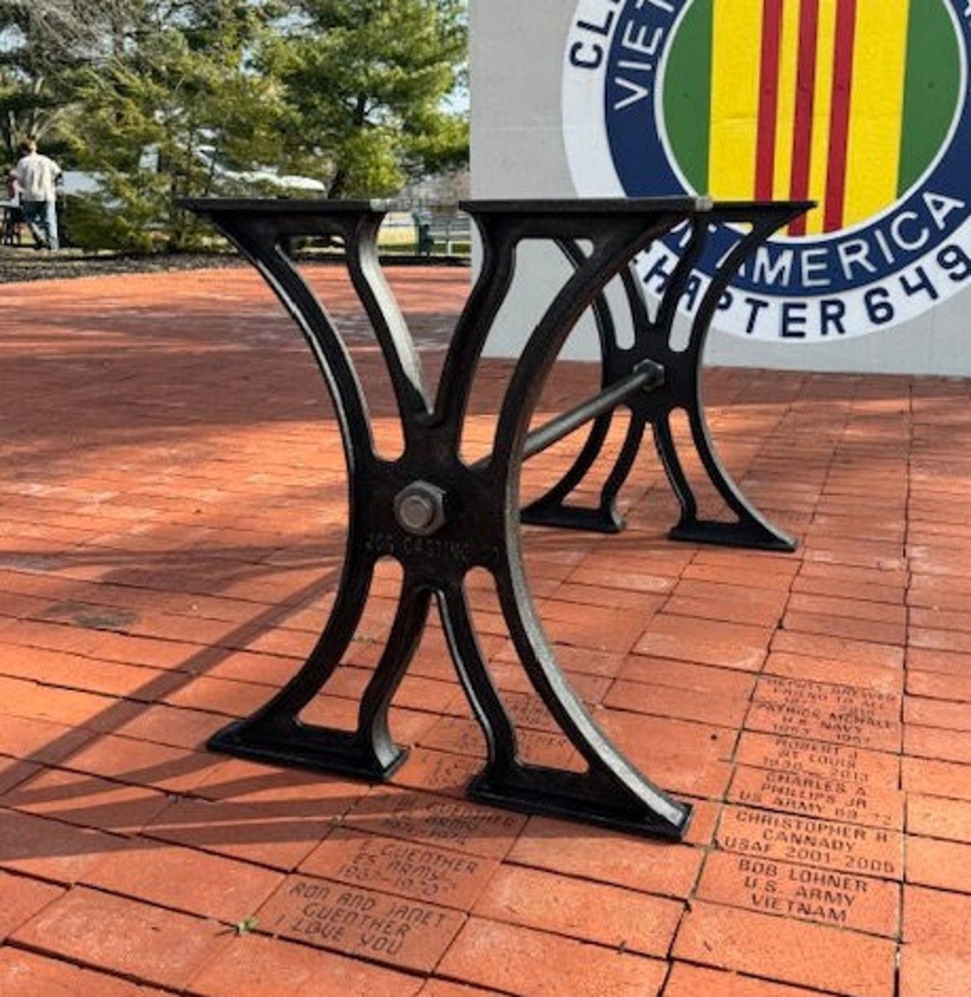 28” Tall “RUSTIC” Finish THE X Cast Iron Dining Table Legs Industrial ...