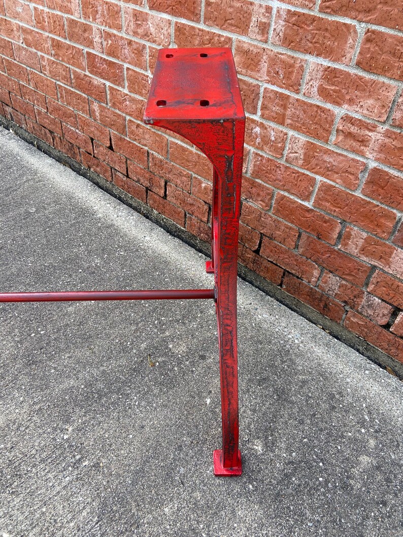 28 Dining Height rustic Fire Engine Red Cast Iron Legs - Etsy