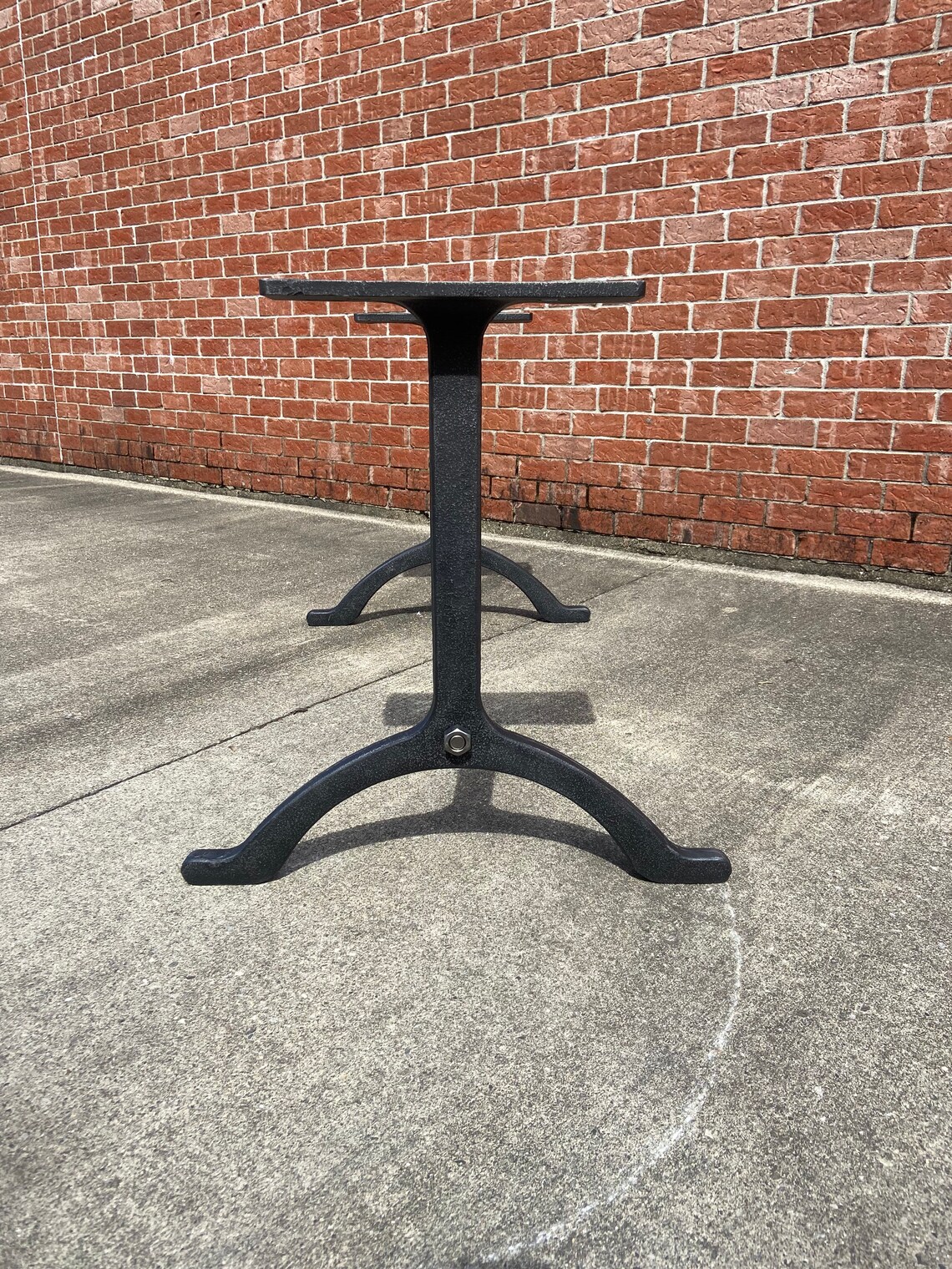 28” Rustic Finish Wishbone Cast Iron Dining Table Legs, Desk Base ...