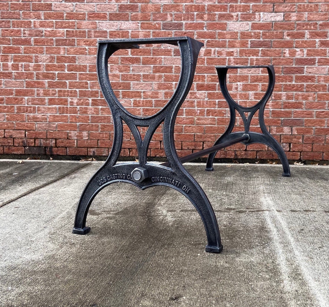 34” Counter Height Cast Iron Table Legs Base Industrial Cincinnati Ohio ...