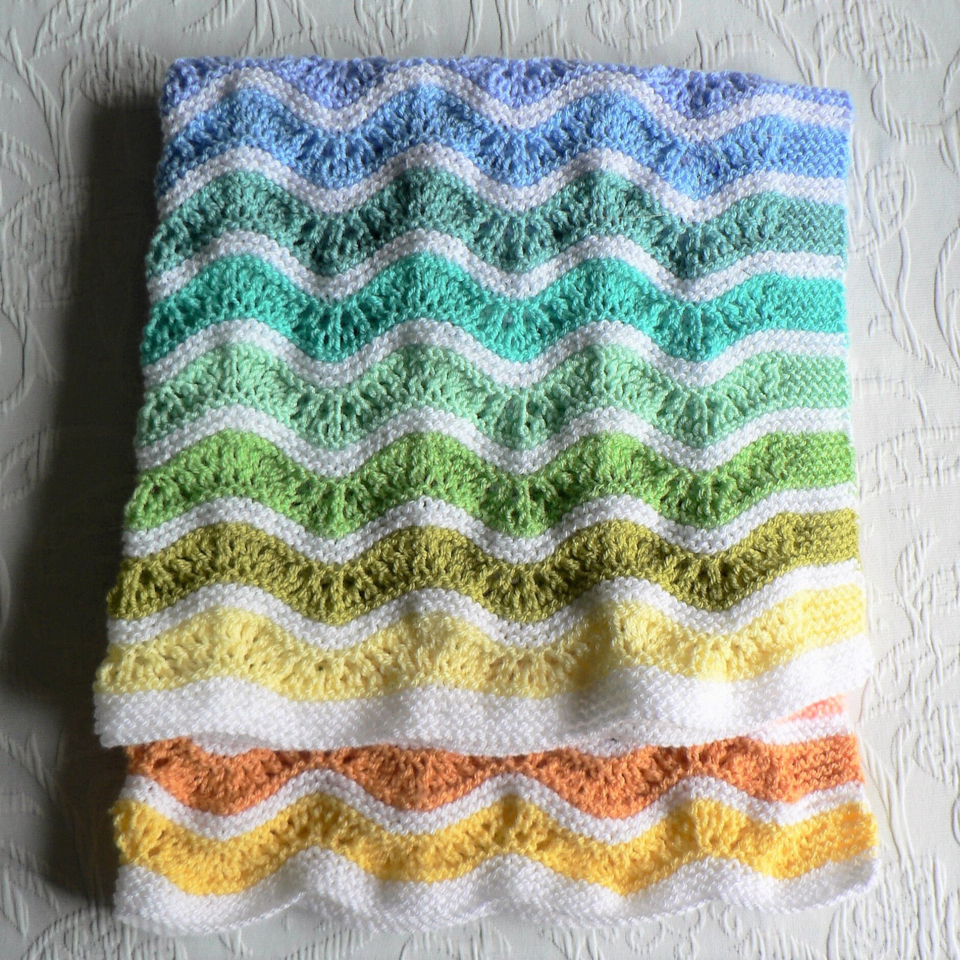 RAINBOW RIPPLES Buggy Blanket Knitting Pattern - Etsy