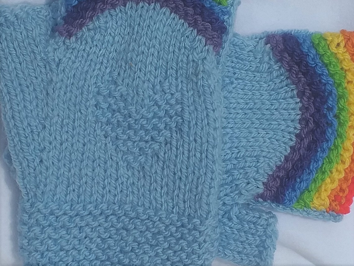 RAINBOW MITTENS pdf knitting pattern | Etsy