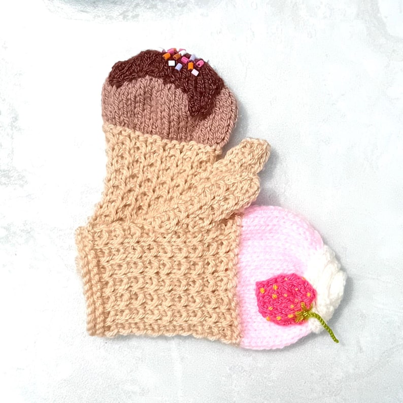 ICE CREAM MITTENS Knitting Pattern. Downloadable Pdf - Etsy