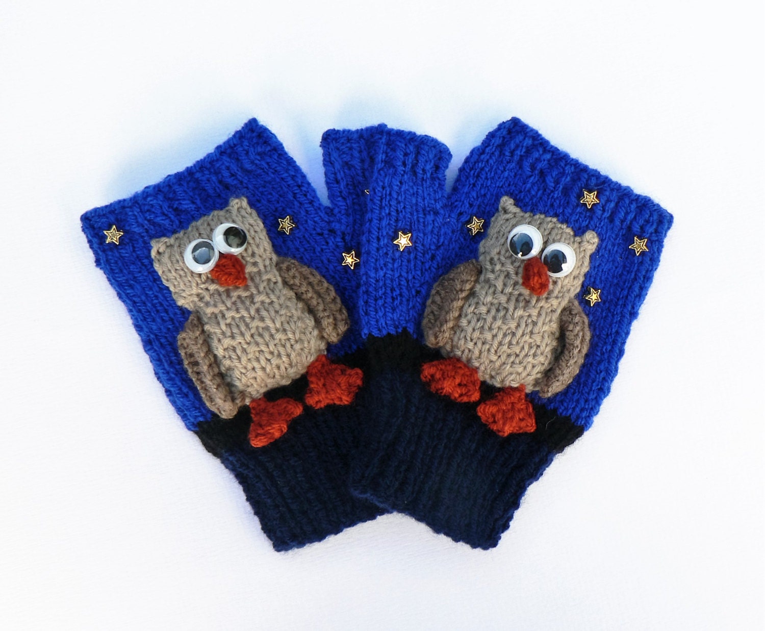 Night Owl Mittens Knitting Pattern - Etsy