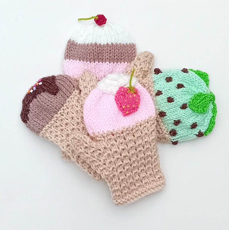 ICE CREAM MITTENS Knitting Pattern. Downloadable Pdf - Etsy