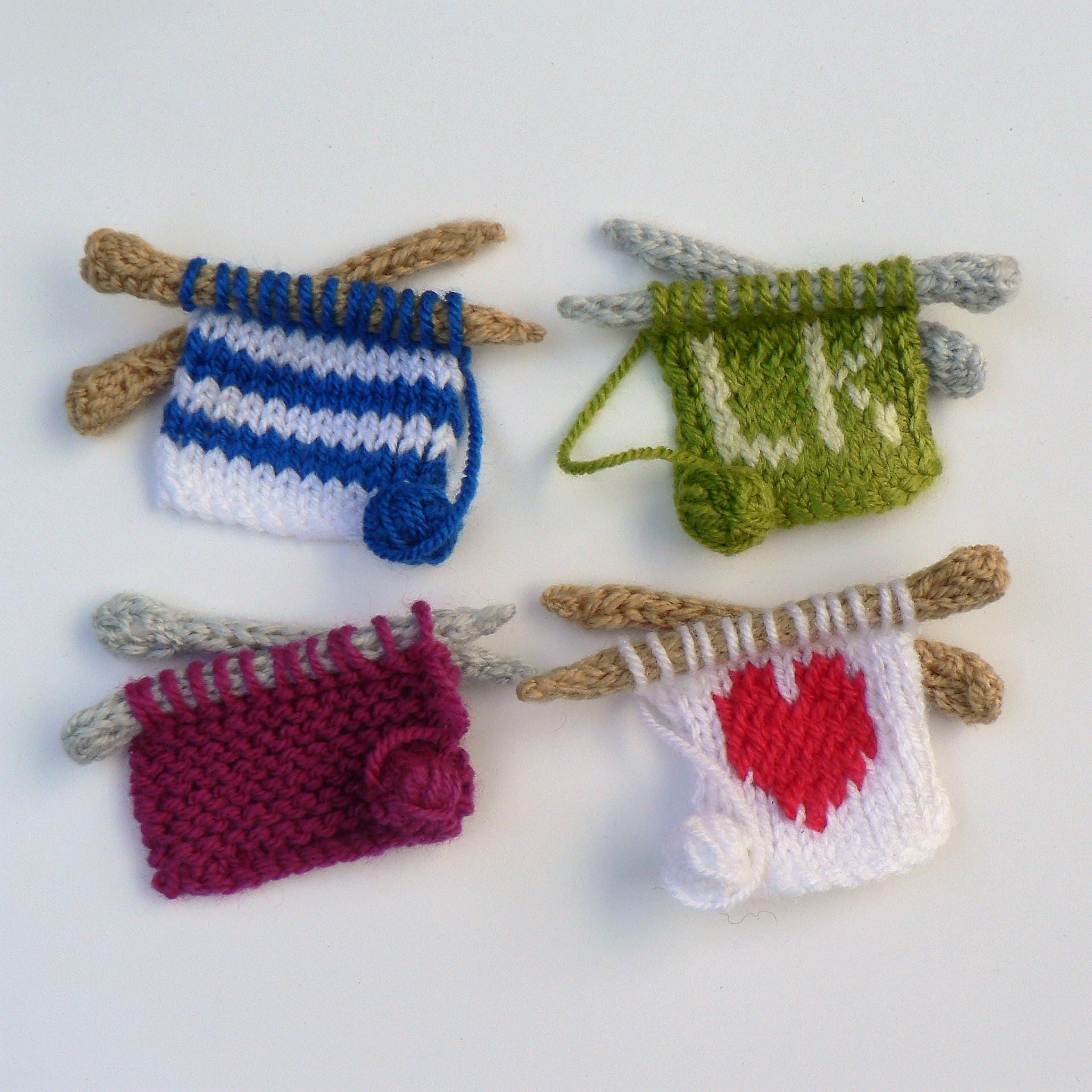 Knitting Pins Knitted Brooches Knitting Pattern - Etsy