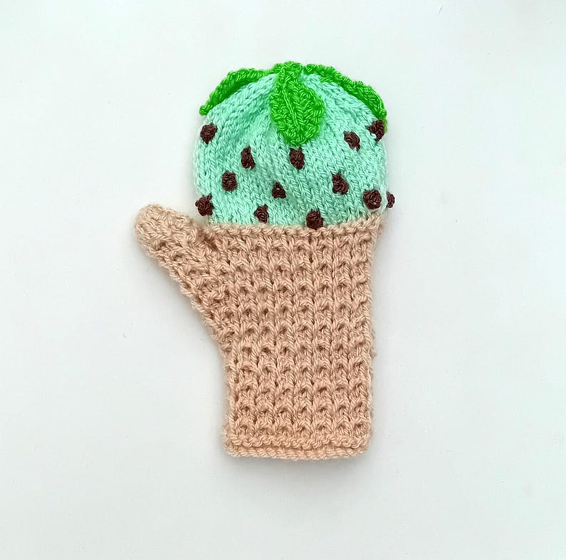 ICE CREAM MITTENS Knitting Pattern. Downloadable Pdf - Etsy