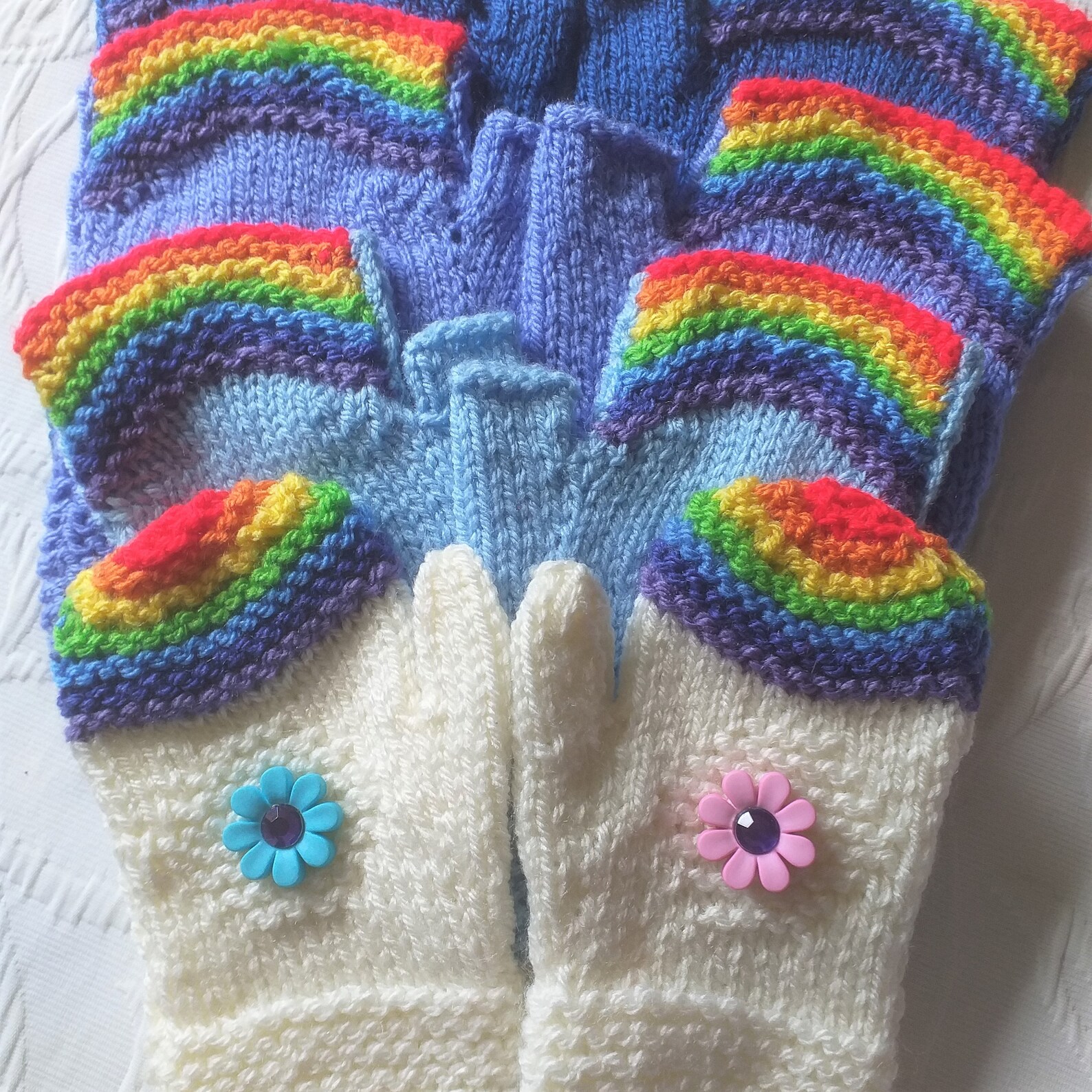 RAINBOW MITTENS Pdf Knitting Pattern - Etsy