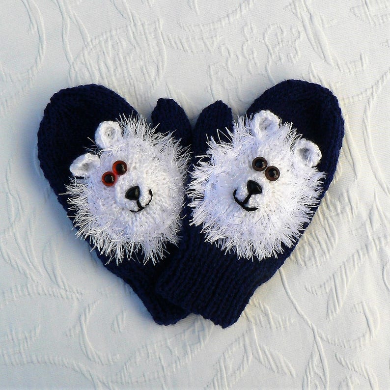 Frosty Bear Mittens Knitting Pattern - Etsy
