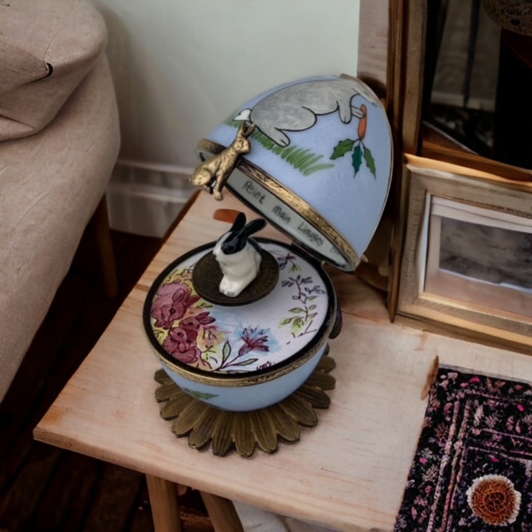 Rabbit Limoges Music Box. La Vie En Rose Music for This Romantic Gift ...