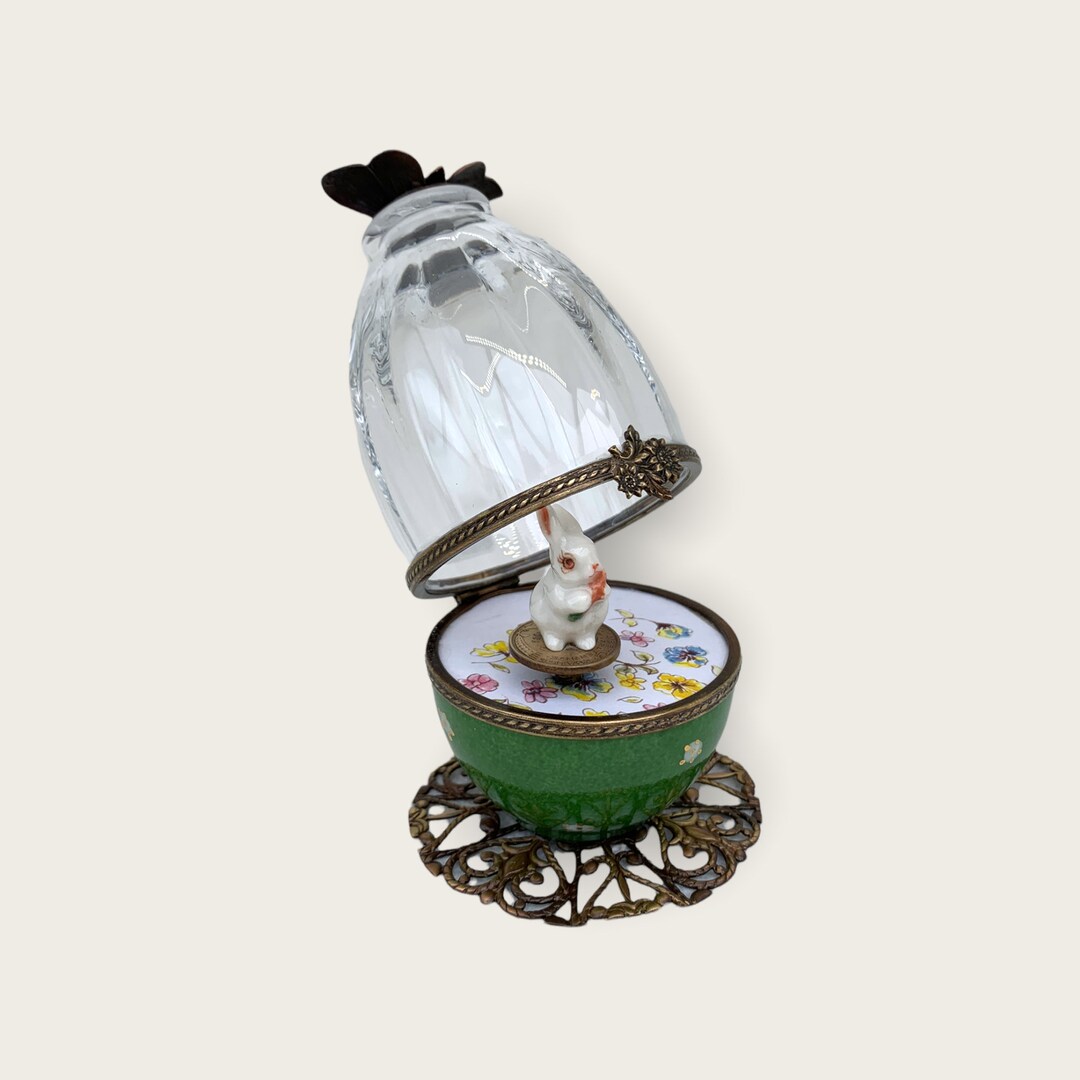 Rabbit Music Box With Rabbit Hand Painted. Souvenir and Romantic Gift ...