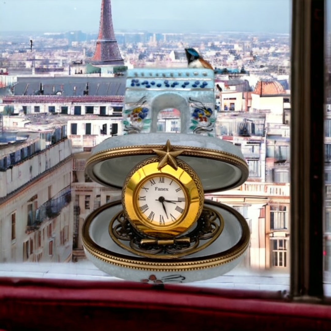 A Limoges Blue Triumphal Arch, Like an Immutable Clock, Ticks off Time ...