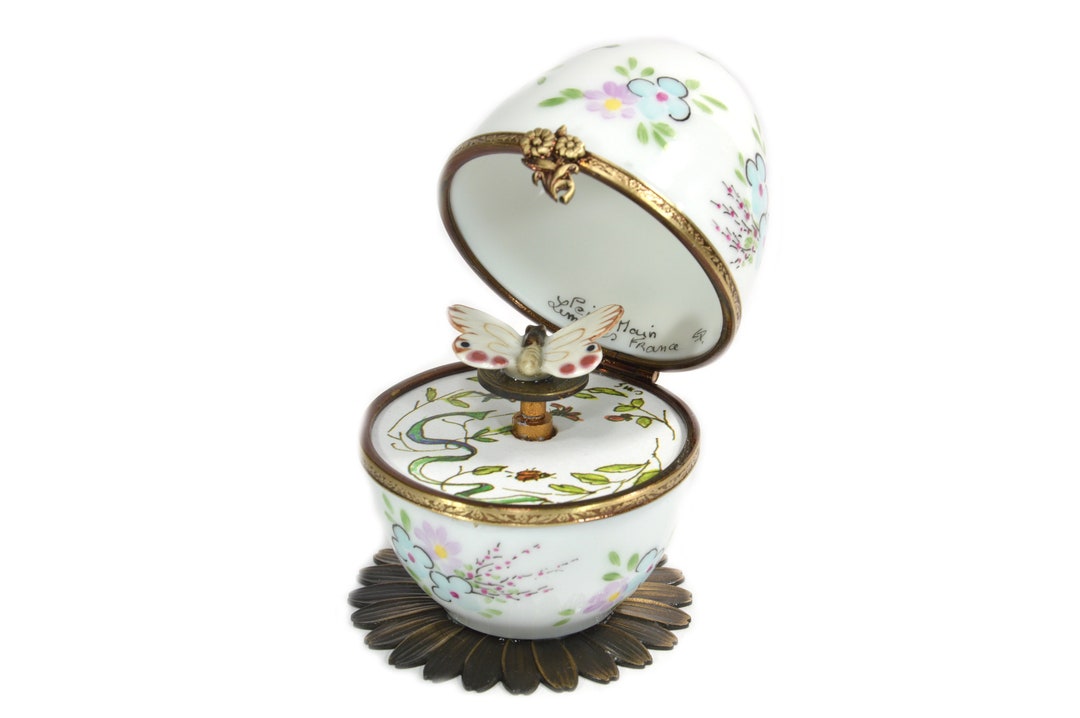 Waltz Butterfly Music Box. Hand-painted Fine Limoges Porcelain - Etsy