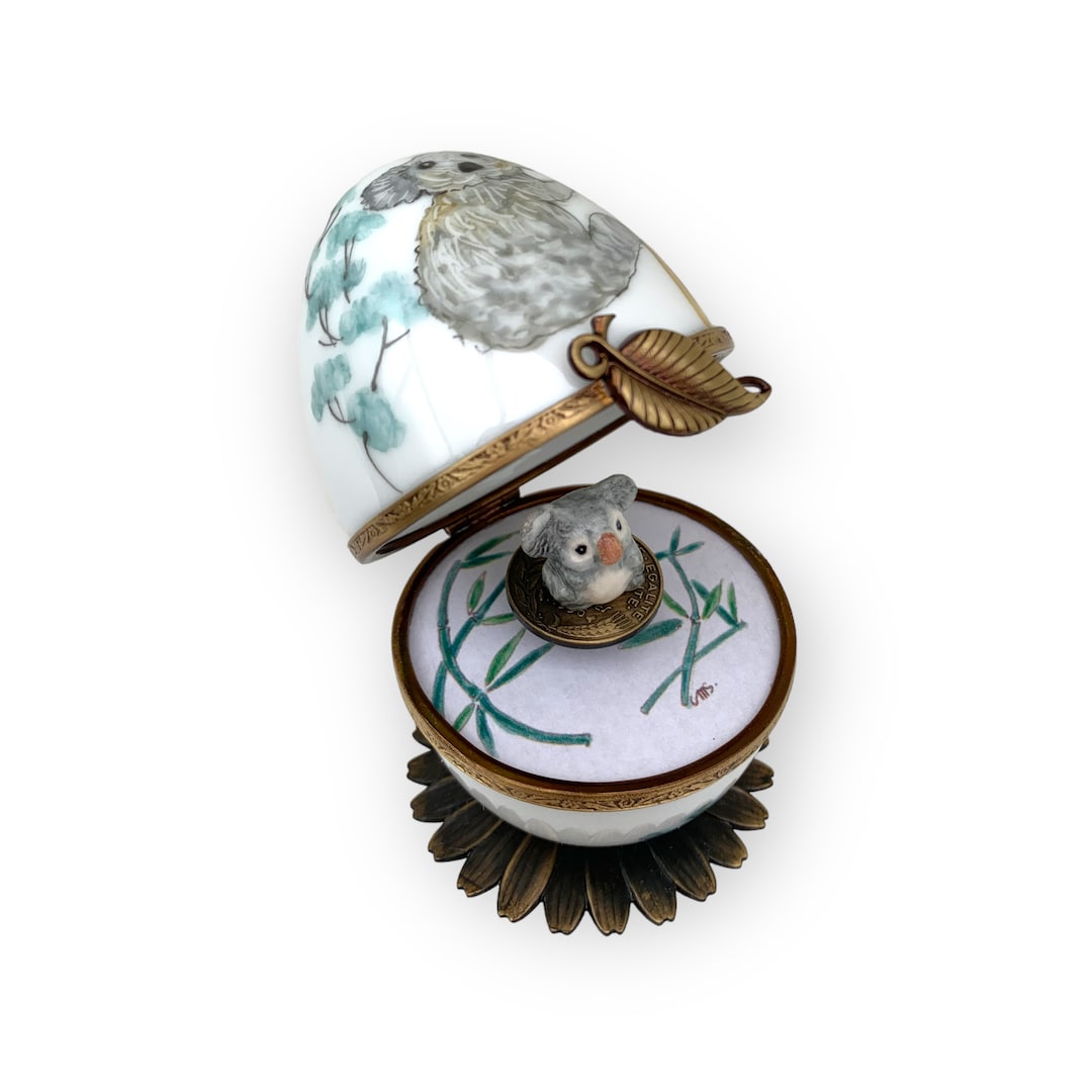 Koala Music Box. Mozart Lullaby Hand Painted Limoges Porcelain. French ...