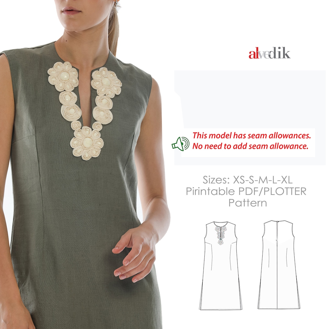 Cotton-linen Casual Maxi Dress Sewing Pattern/a4+a0+letter PDF Pattern ...