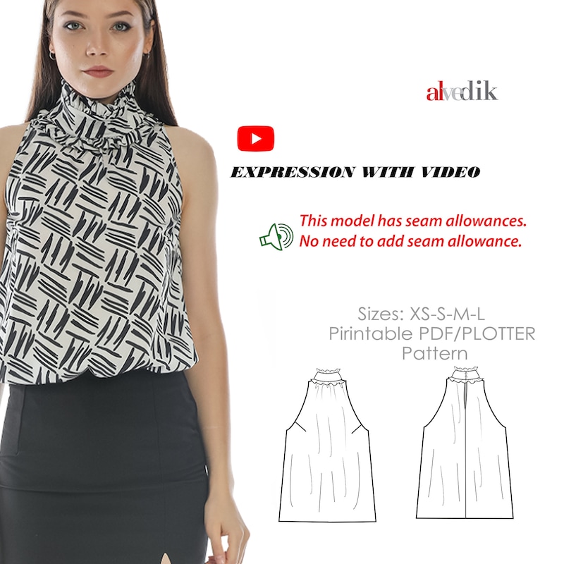 Blouse Pattern Pdf - Etsy