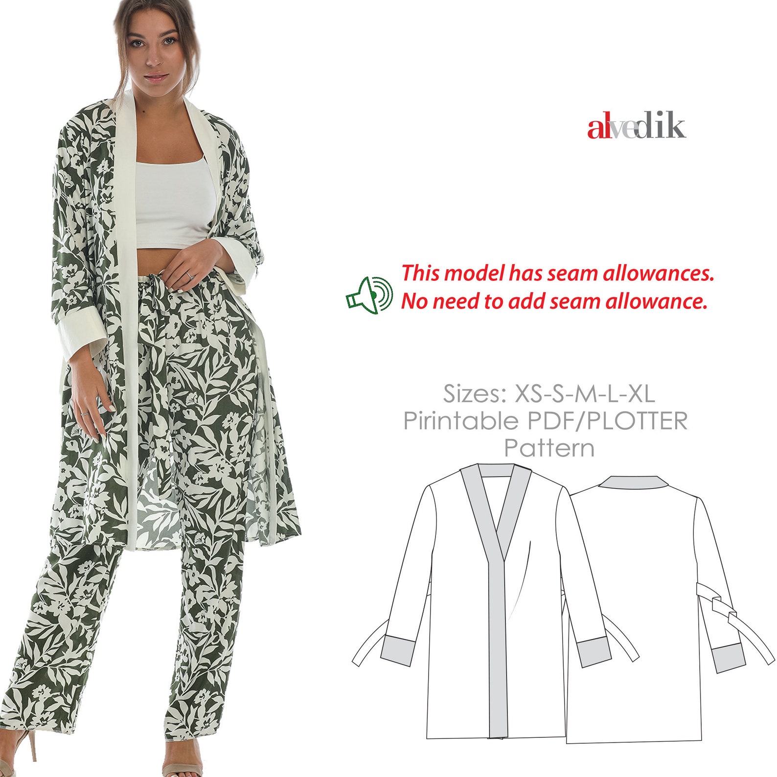 Bohemian Kimono Dress Sewing Pattern PDF - Etsy